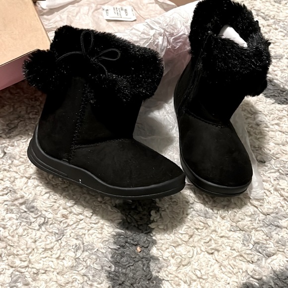 Kalli | Shoes | Kalli Faux Fur Boots W Pom Poms | Poshmark